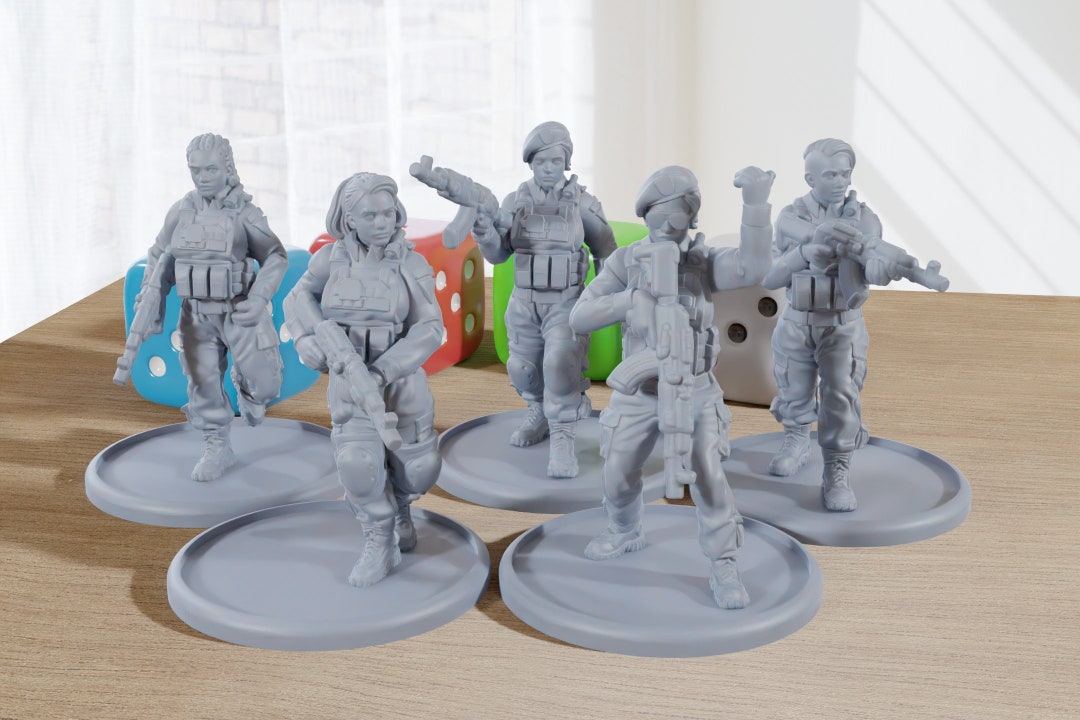 Sexy AK Rifle Girls - 3D Printed Minifigures - Modern Tabletop ...