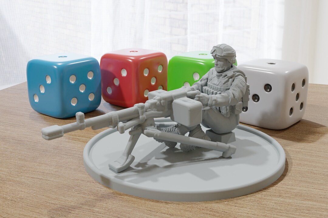 Heavy Gunner 28mm/32mm Minifigure Modern Wargaming Miniature for ...