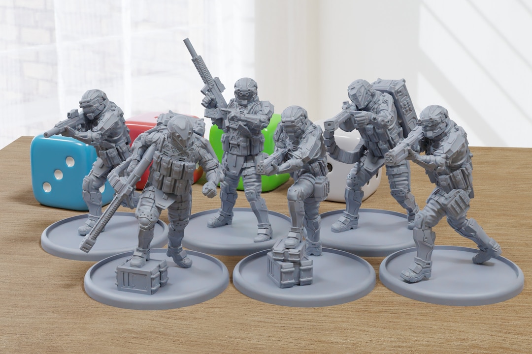 Black Stone Commandos - 3D Printed Mini's - Cyberpunk / Sci-fi ...