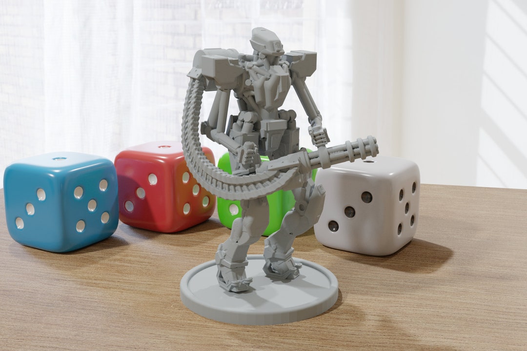 Minigun Mech - 28mm Scale Miniature for Tabletop RPG Sci-fi Wargames - Etsy