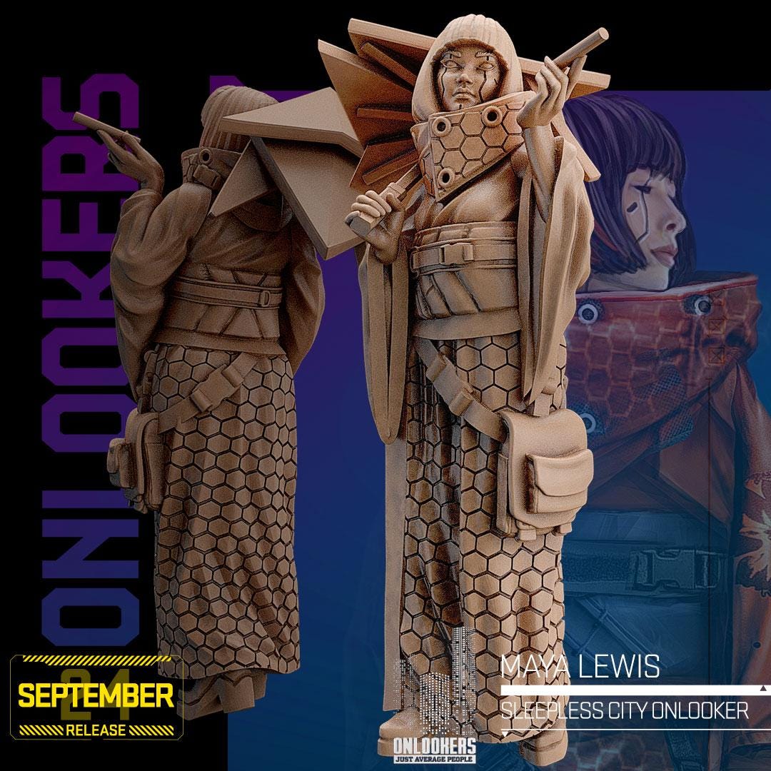 Maya Lewis - 3D Printed Mini - Cyberpunk / Sci-fi - Tabletop Miniature ...