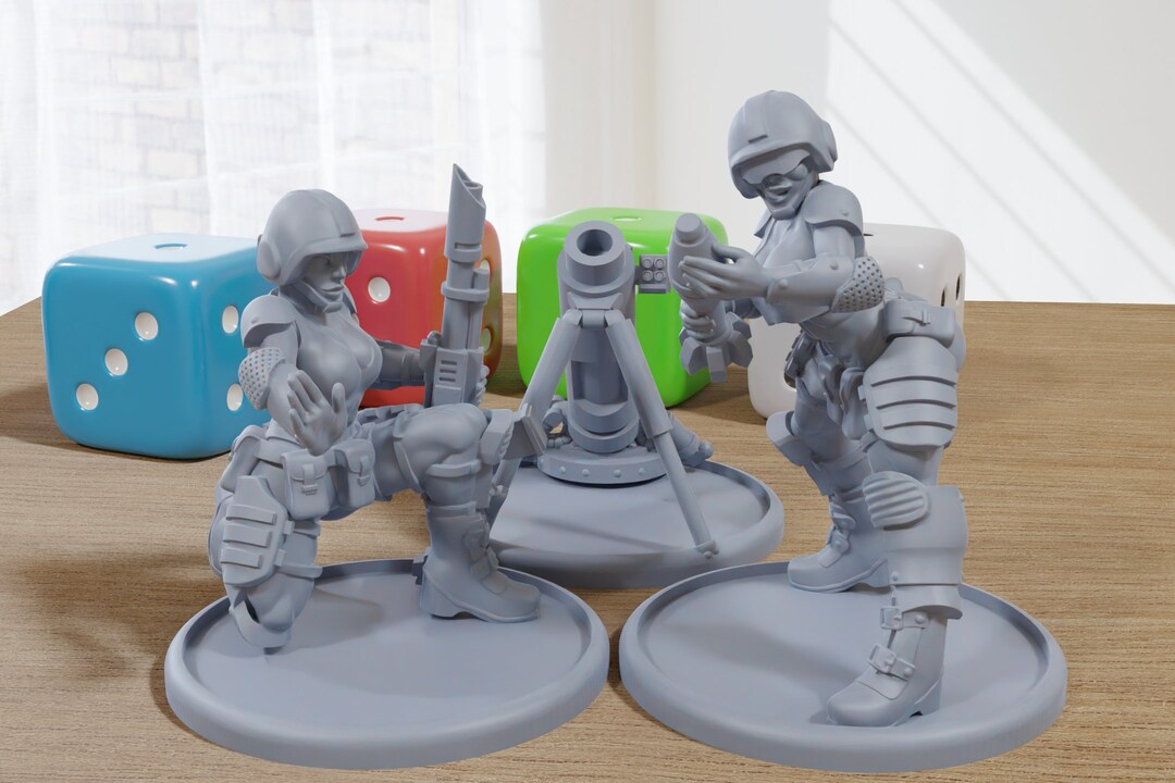 Sexy Mortar Babes - 3D Printed Proxy Minifigures for Sci-fi Miniature ...