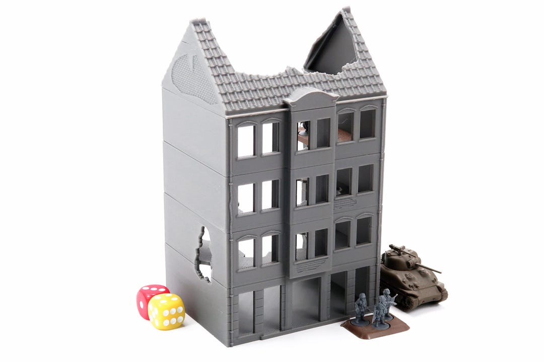Berlin Destroyed Residential Building T1 - 3D Printed Miniature ...