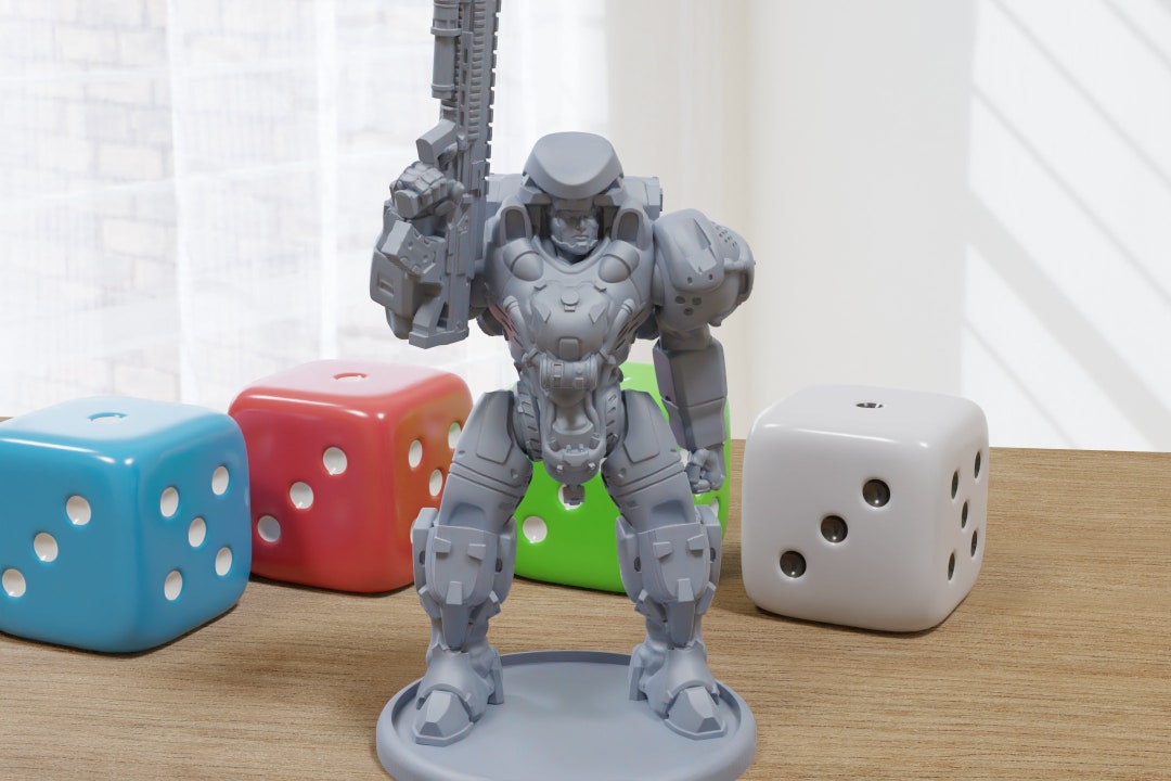 Manned Tank Suit - 3D Printed - Cyberpunk / Sci-fi - Tabletop Miniature ...