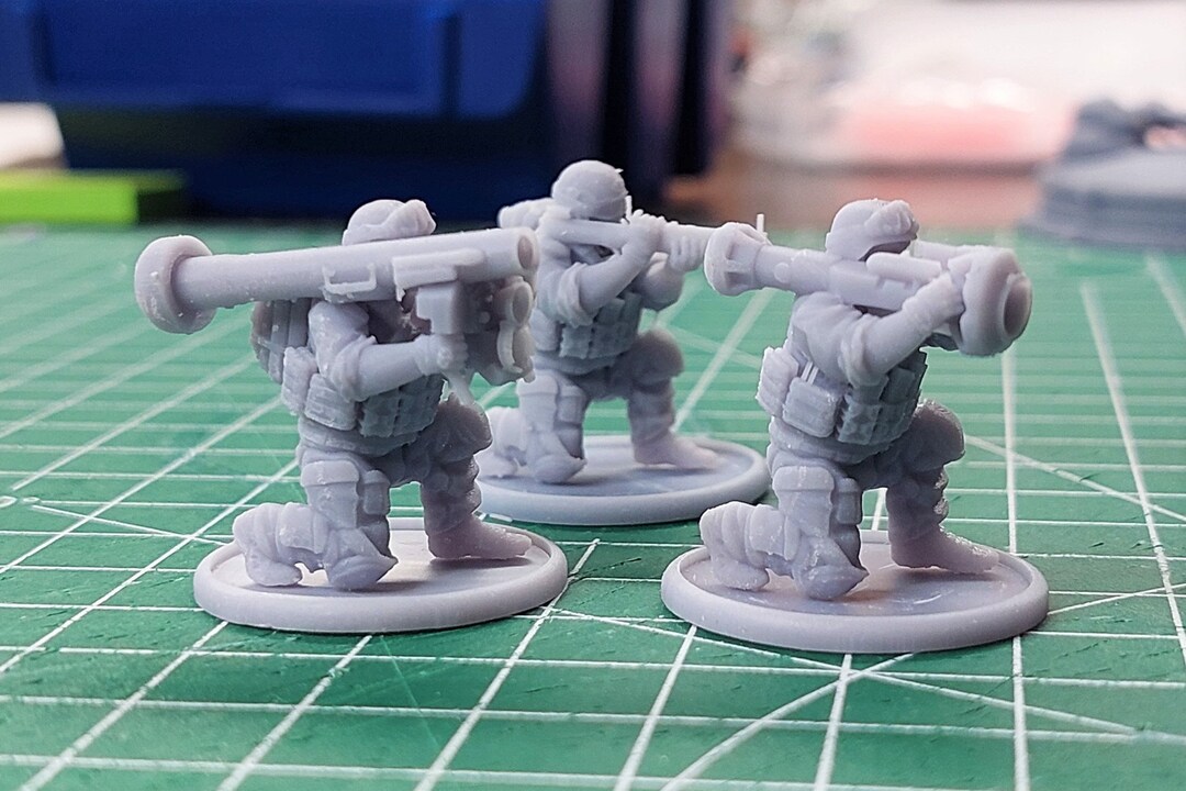 US At-team - Three 28mm/32mm Minifigures - Modern Wargaming Miniatures ...
