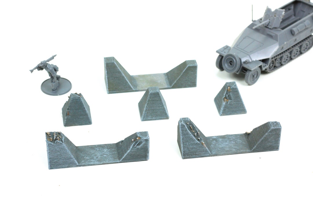 Dragontooth Concrete WW2 Obstacles Set - 28mm 3D Printed Tabletop ...