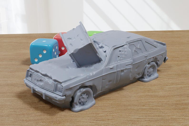 Destroyed Hatchback - 3D Printed Vehicle for Miniature Tabletop ...