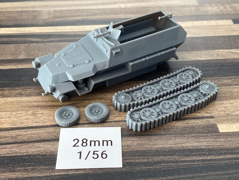 SD.KFZ. 251 C Half-track WW2 German APC - 3D Resin Printed 28mm / 20mm ...