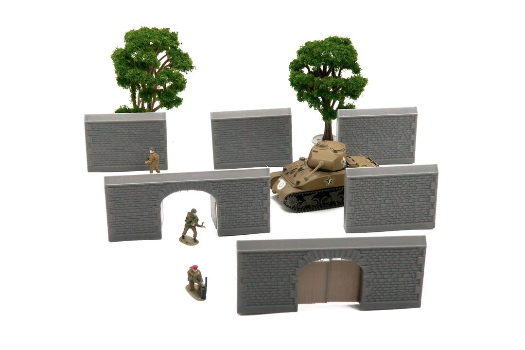 Normandy Town Walls With Gate - French Town V4 - 3D Printed Miniature ...