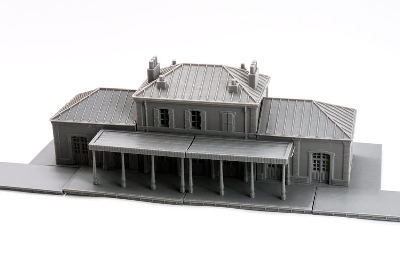 Carentan Train Station With Platform - 3D Printed Miniature WW2 ...