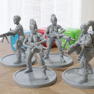 Punk Girls With Machine Guns - - 28mm/32mm Minifigures - Post ...