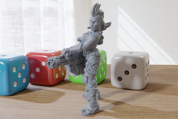 Minigun Punk Female 3D Printed RPG Minifigure Cyberpunk / - Etsy