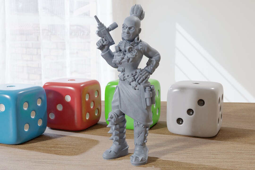 Doctor Punk Female - 3D Printed RPG Minifigure - Cyberpunk / Sci-fi ...