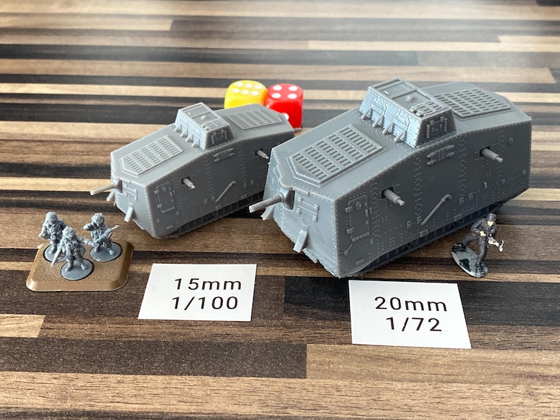 Sturmpanzerwagen A7V German WW1 Tank - 3D Resin Printed 28mm / 20mm ...