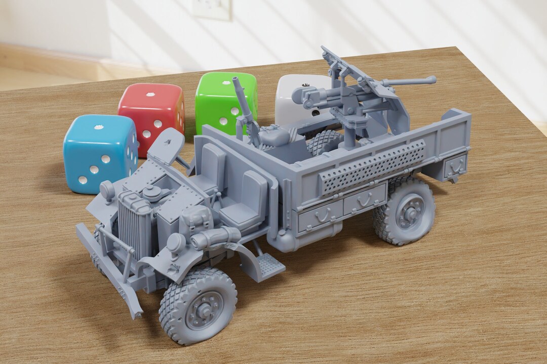 Destroyed Ford F-30 LRDG With Bofors 37mm - 3D Printed Miniature ...