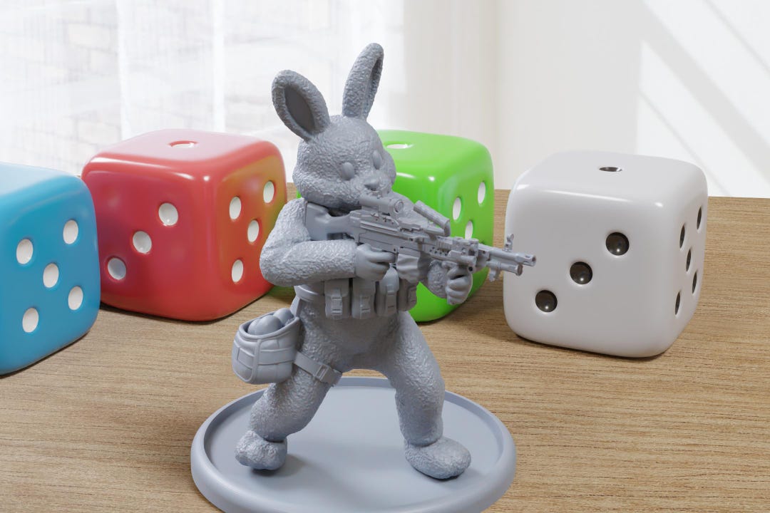 Battle Bunny - 28mm/32mm Scale 3D Printed Miniatures for Miniature ...