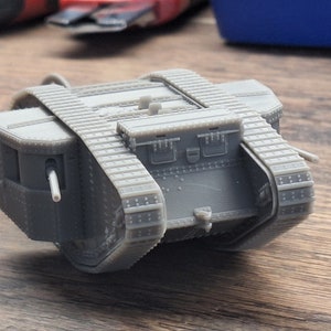 MARK I (male) British WW1 Tank - 3D Resin Printed 28mm / 20mm / 15mm ...