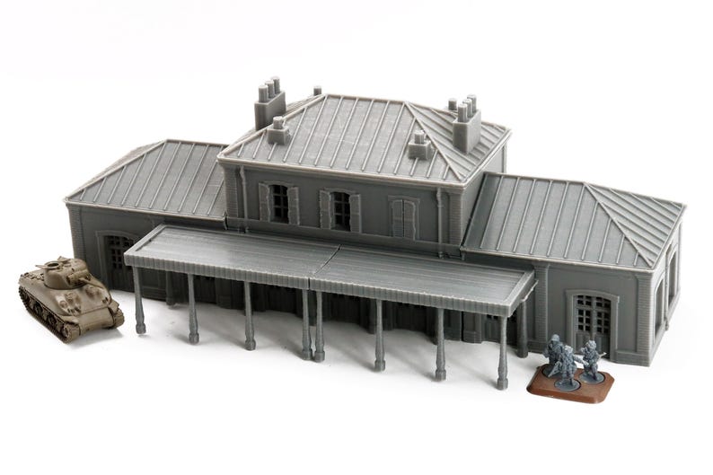 Carentan Train Station With Platform - 3D Printed Miniature WW2 ...