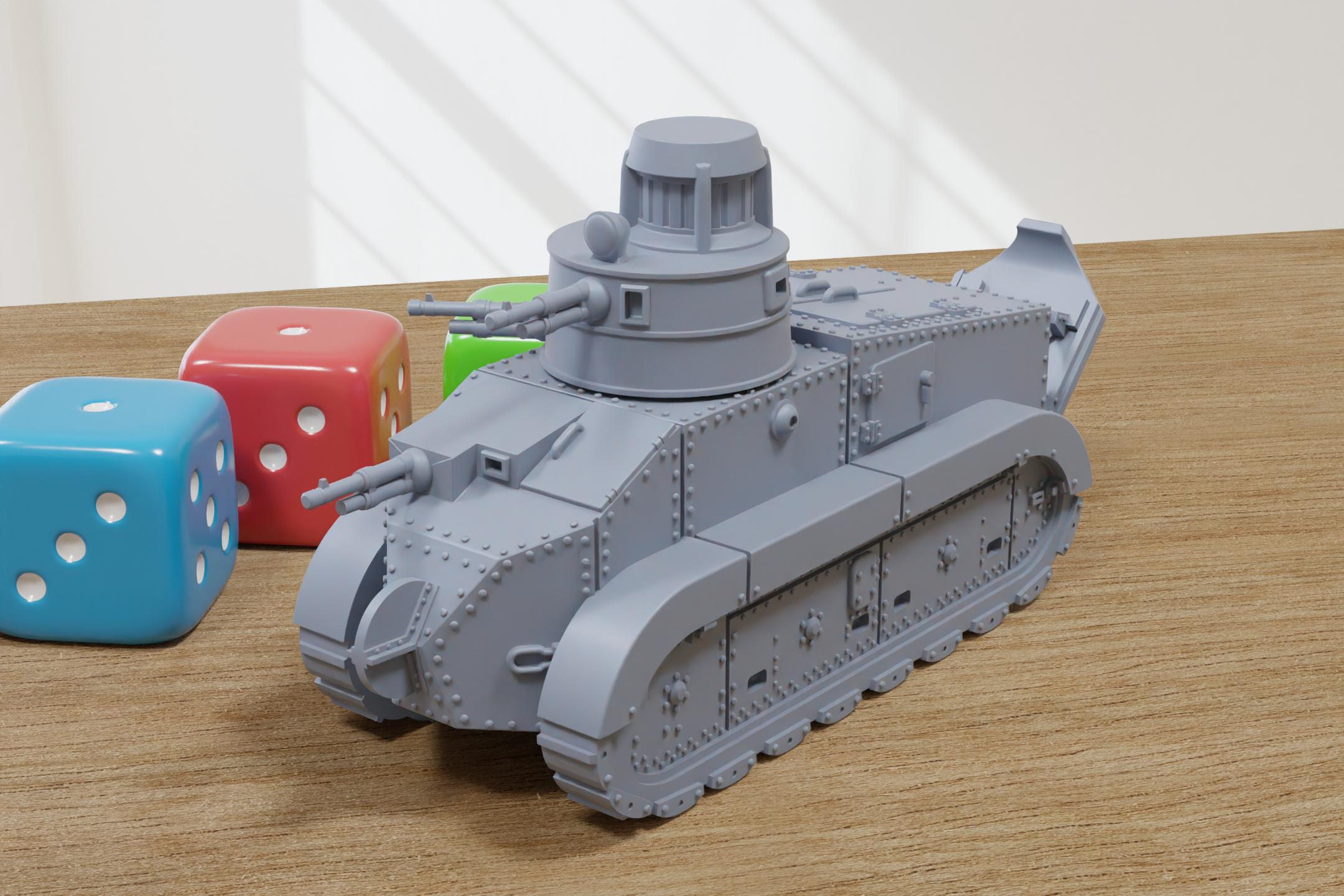 Trubia A (spanish Civil War) Light Tank - 3D Printed Miniature ...