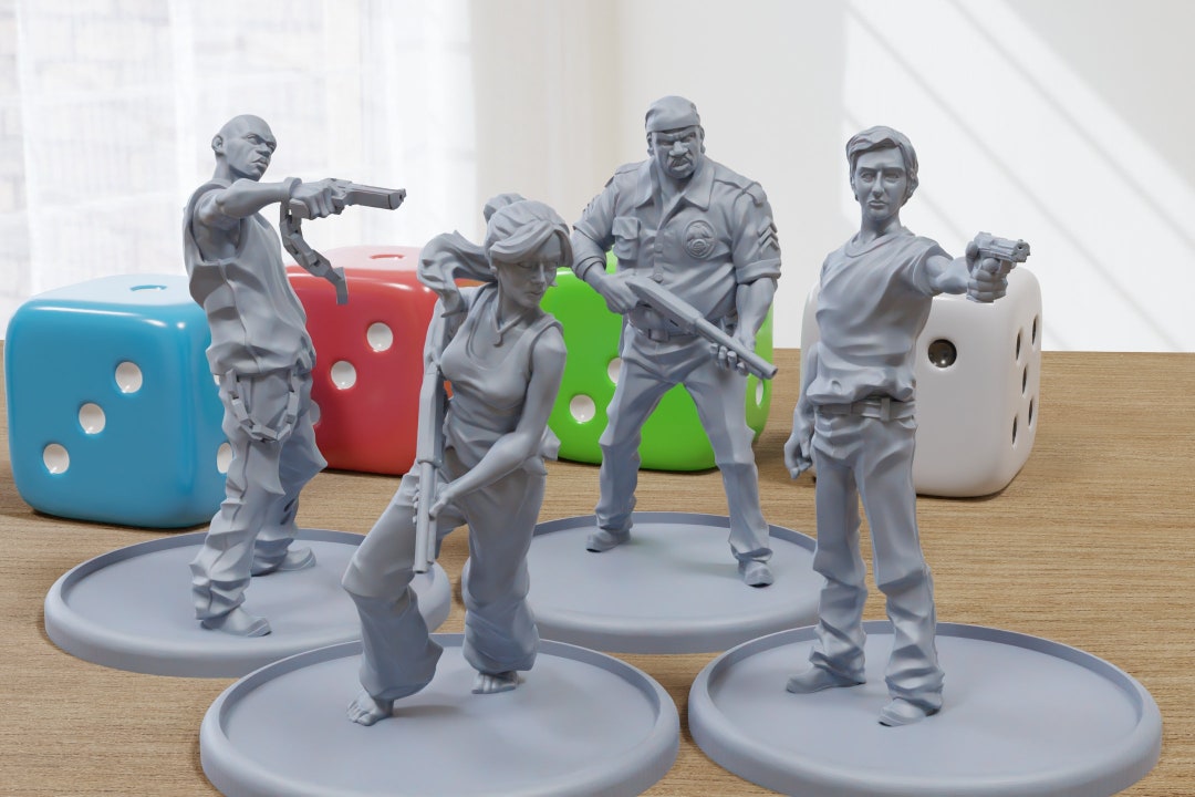 Zombie Hunters Gang - 3D Printed Minifigure for Zombie Post Apocalyptic ...