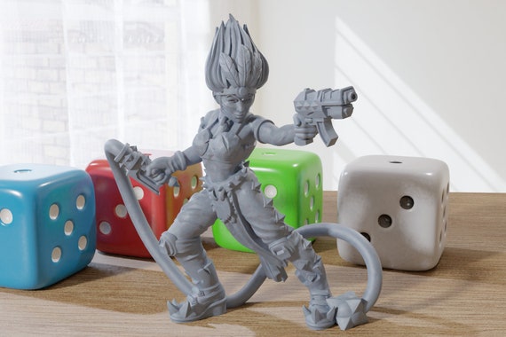 Punk Female With Whip 3D Printed RPG Minifigure Cyberpunk - Etsy Australia