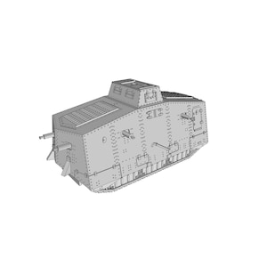Sturmpanzerwagen A7V German WW1 Tank 3D Resin Printed 28mm / 20mm ...