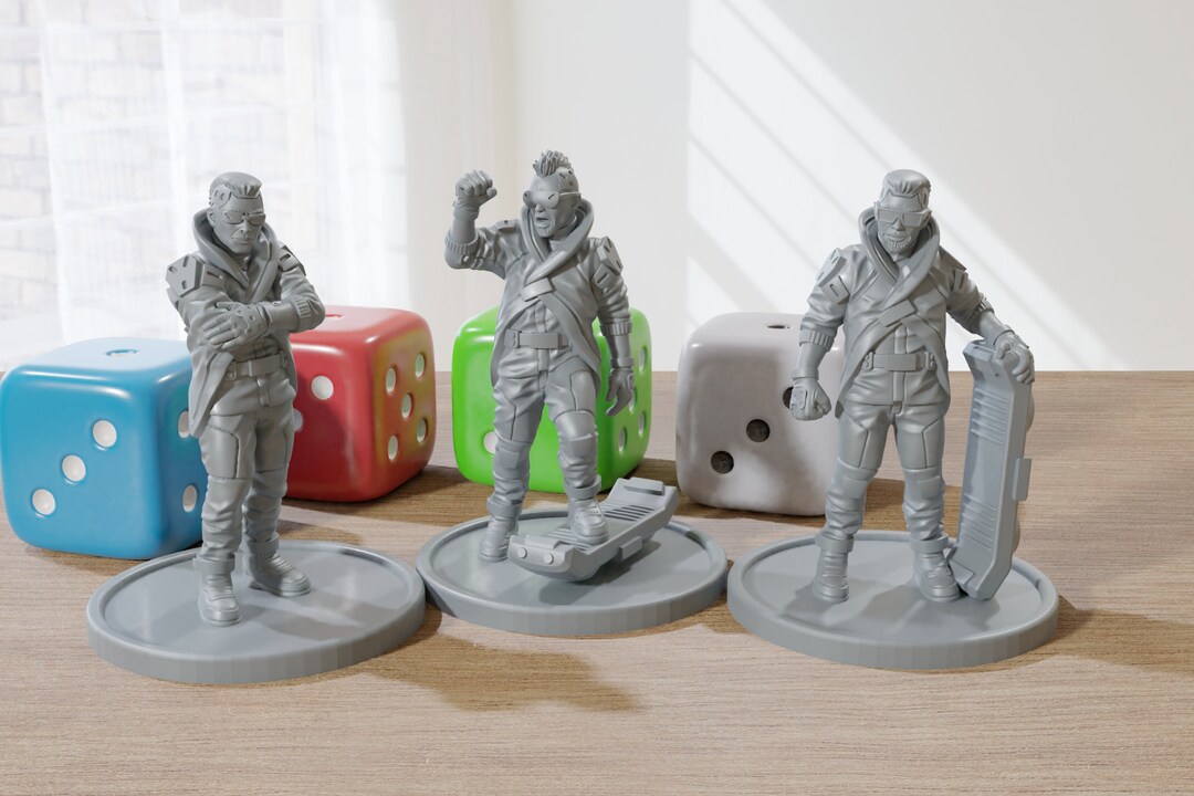Three Male Civilians - 3D Printed Mini's - Cyberpunk / Sci-fi ...