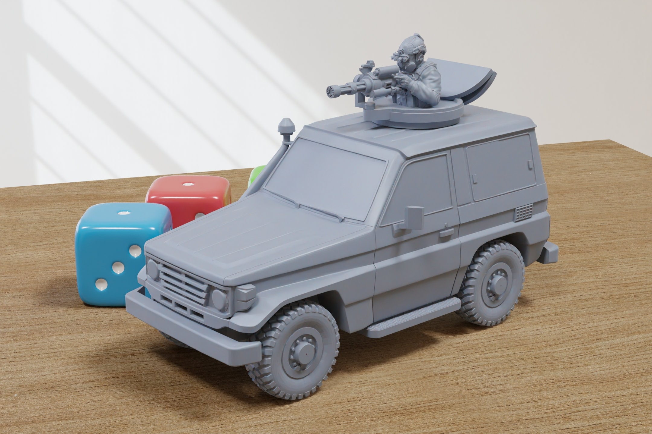 Multi Purpose SUV With Gunner - 3D Printed - 28mm Scale - Miniature ...