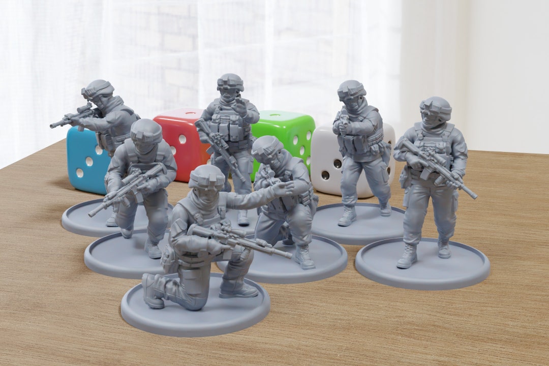 USMC Rifle Squad - Modern Wargaming Miniatures for Tabletop RPG - 28mm ...