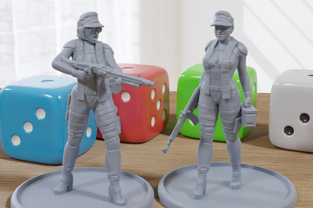 She Wolf Support Team - Modern Wargaming Miniatures for Tabletop RPG - 28mm / 32mm Scale ...
