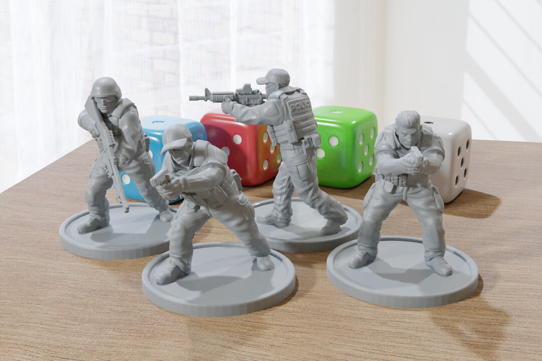 Modern US Police - Four - Modern Wargaming Miniatures for Tabletop RPG ...