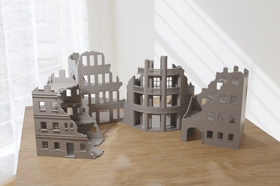 Stalingrad Ruins Set Tabletop Wargaming WW2 Terrain | Etsy