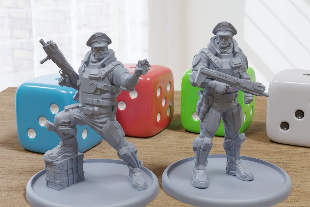 Traffic Police - 3D Printed - Cyberpunk / Sci-fi - Tabletop Miniature ...