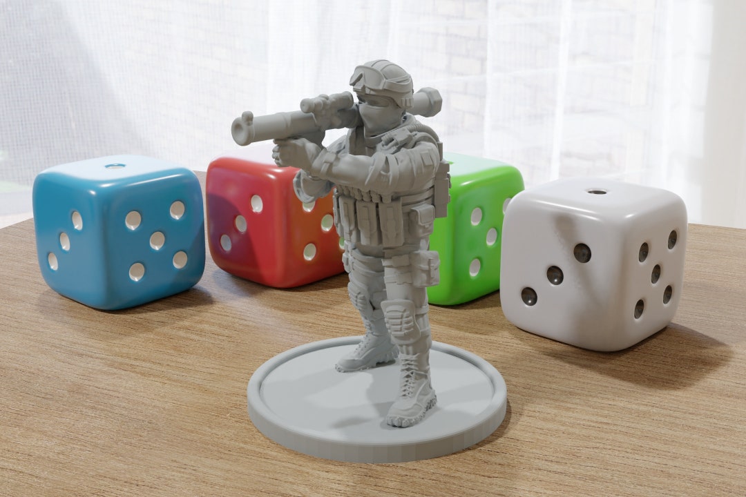 RPG Soldier 28mm/32mm Minifigure - Modern Wargaming Miniature for ...