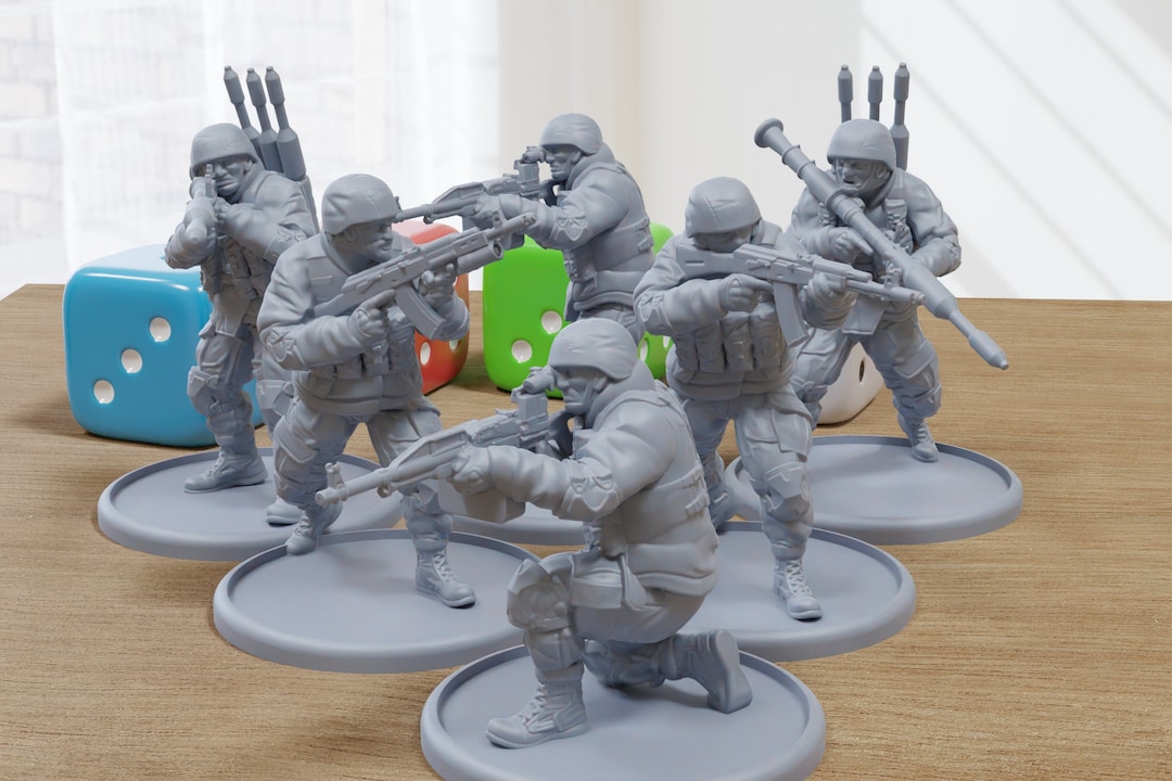 Modern Russian Infantry Squad - 3D Printed Wargaming Miniatures for ...