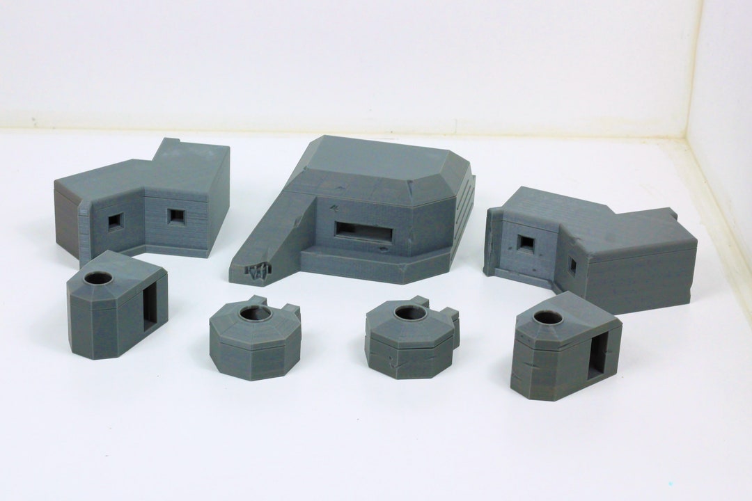 German Bunkers Set (7 Bunkers) Set No2 - Tabletop Wargaming WW2 Terrain ...