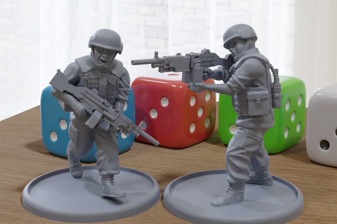JSDF Machine Gunners - 3D Printed Minifigures for Modern Tabletop ...