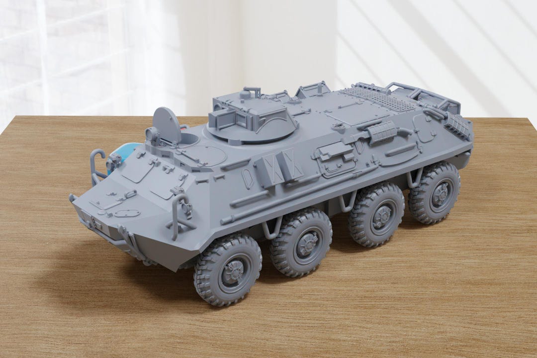 BTR-60 1V18 Soviet APC - 3D Printed Miniature Tabletop Wargaming Combat ...
