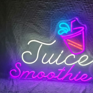Juice Smoothie Neon Sign/ Drinking Logo/ Shop Decor/ Wall Hanging Neon ...