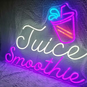 Juice Smoothie Neon Sign/ Drinking Logo/ Shop Decor/ Wall Hanging Neon ...