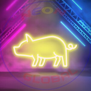 Pig Neon Sign, Wedding Neon Sign, Party Neon, Bedroom Custom Neon Light ...