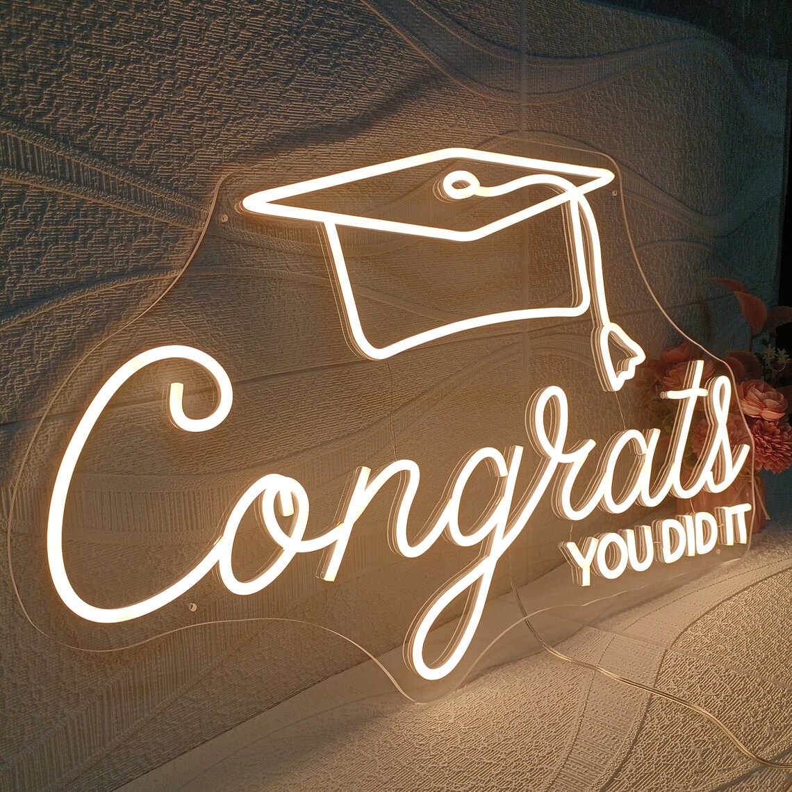 Congrats Grad Neon Sign: Custom Graduation Party Decor - Etsy