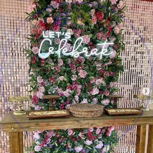 Let's Celebrate Neon Sign Wedding Sign Happy Birthday Party Neon Sign ...