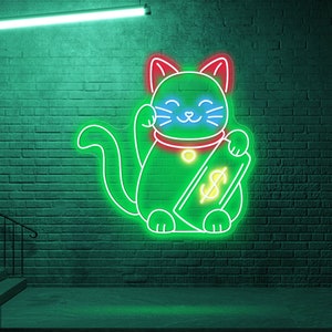 Lucky Cat Neon Sign, Wedding Neon Sign, Party Neon, Shop Custom Neon ...
