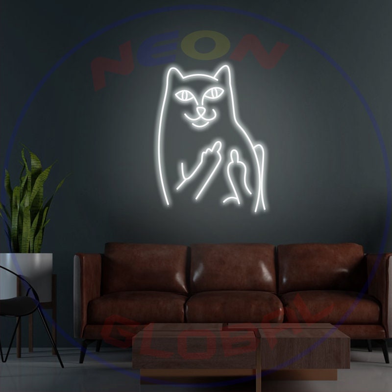 Bad Cat Neon Sign Wedding Neon Sign Party Neon Bedroom - Etsy