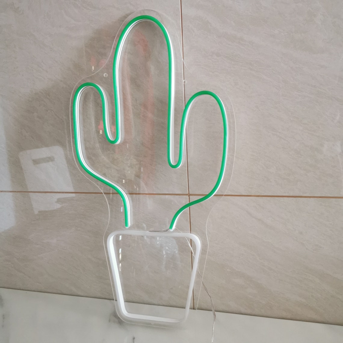 Cactus Led Neon Sign Flex Led Neon Custom Green Light Room - Etsy