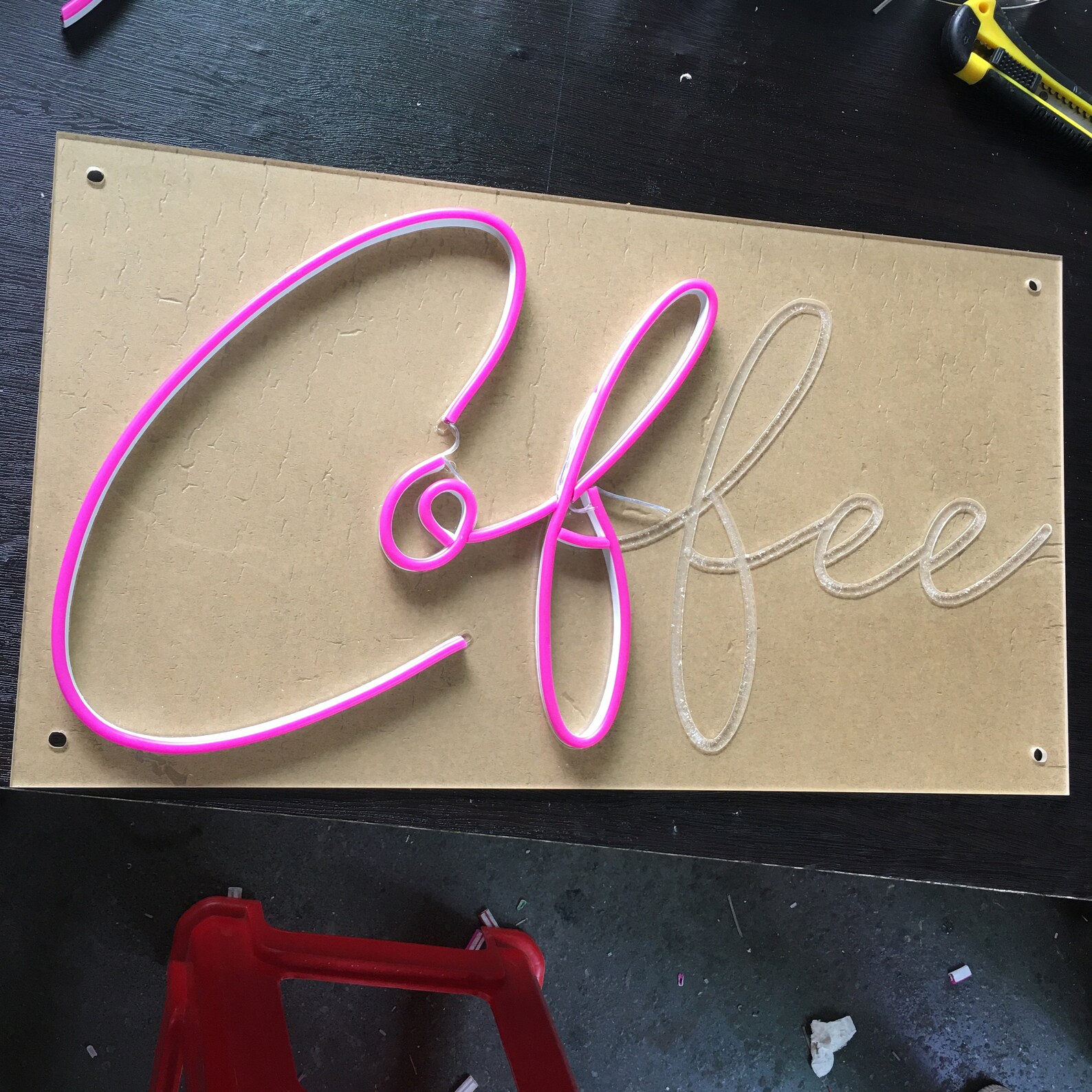 Coffee Shop Neon Sign Acrylic Flex Led Custom Pink Light Wall | Etsy