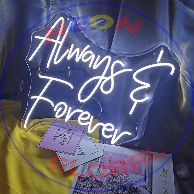 Always and Forever Neon Sign, Wedding Bedroom Decor, Custom LED Light ...