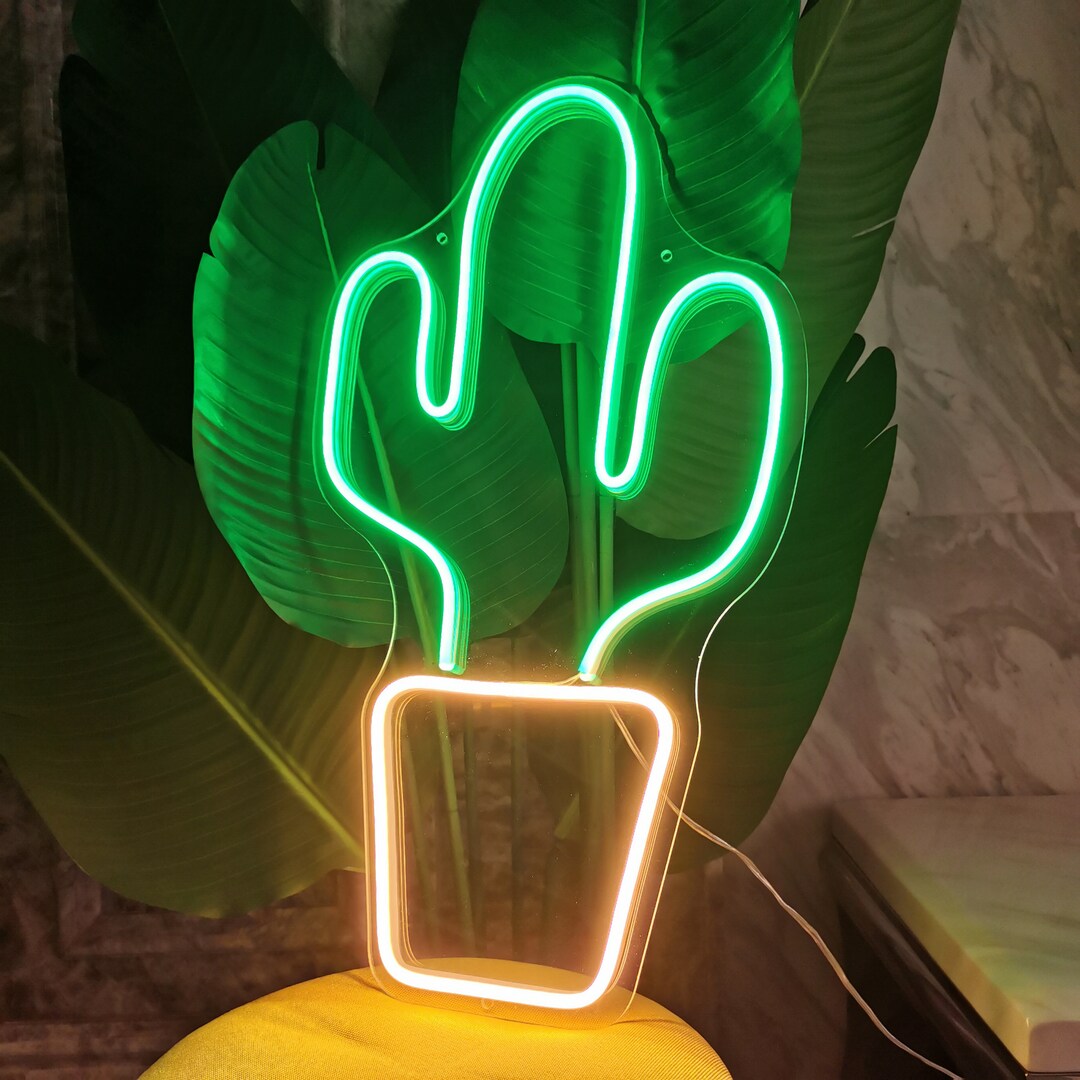 Cactus Led Neon Sign | Flex Led Neon Custom Green Light Neon | Room ...