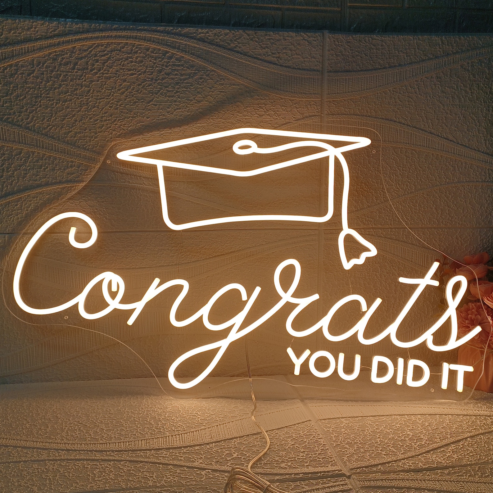 Congrats Grad Neon Sign: Custom Graduation Party Decor - Etsy